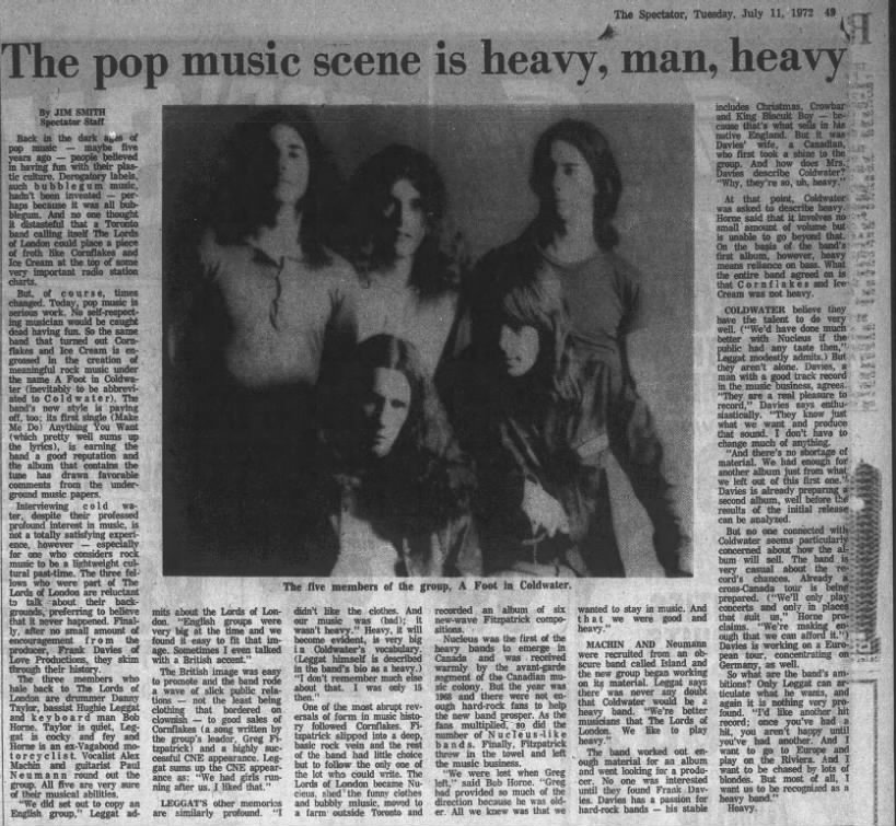 BOB HORNE – RIP to A FOOT IN COLDWATER keyboard player | Outsider Rock